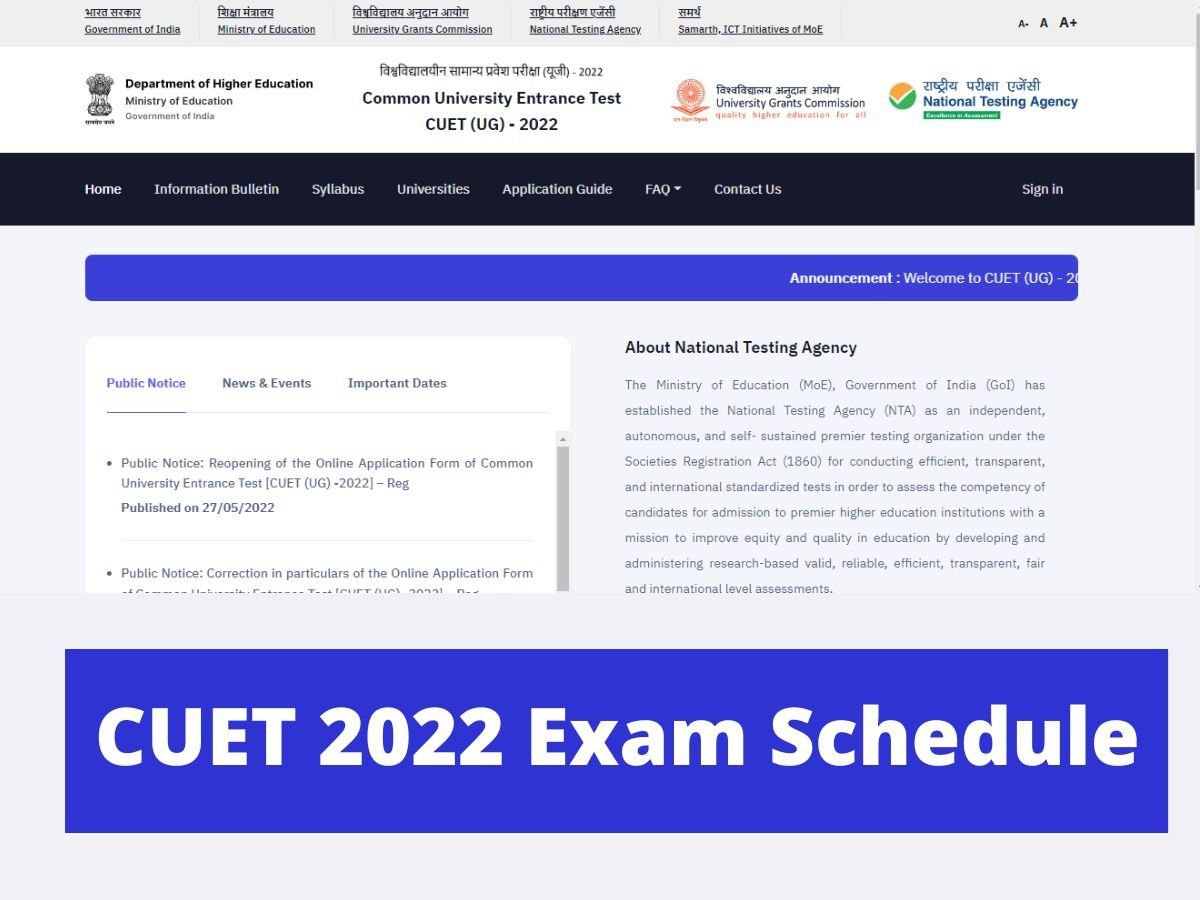 CUET 2022 Exam date released soon on www.cuet.samarth.ac.in: check ...
