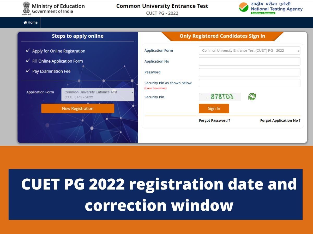 CUET PG 2022 Registration date and correction window Deadline extended ...