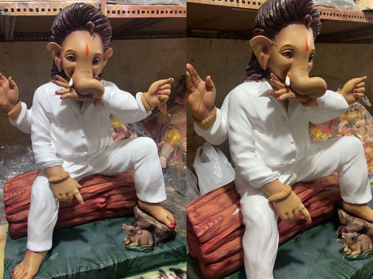 Ganesh Chaturthi 2022 Lord Ganesh Idol Inspired By Allu Arjun Pushpa ...