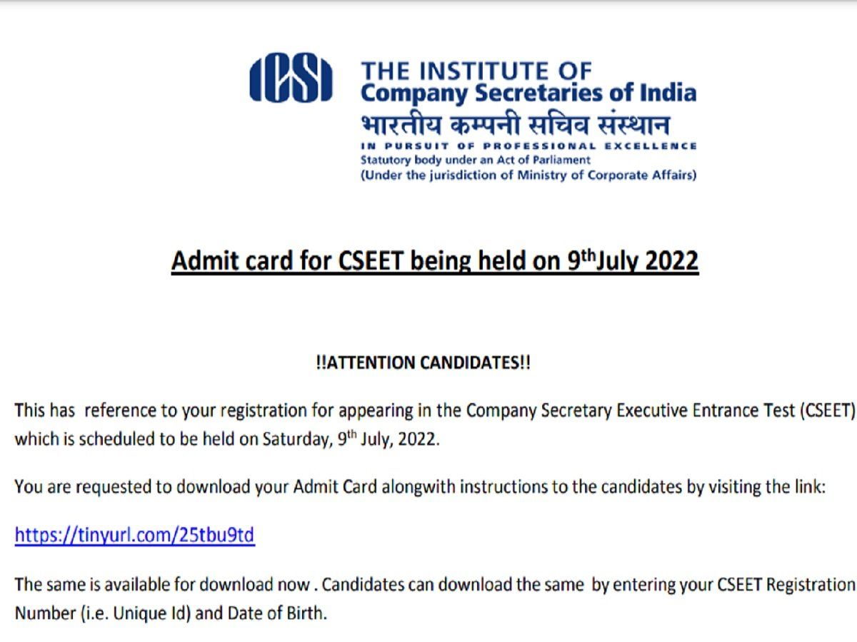 How to Download ICSI CSEET Admit card 2022 at icsi.edu website Direct ... How to Download ICSI CSEET Admit card 2022 at icsi.edu website Direct ...
