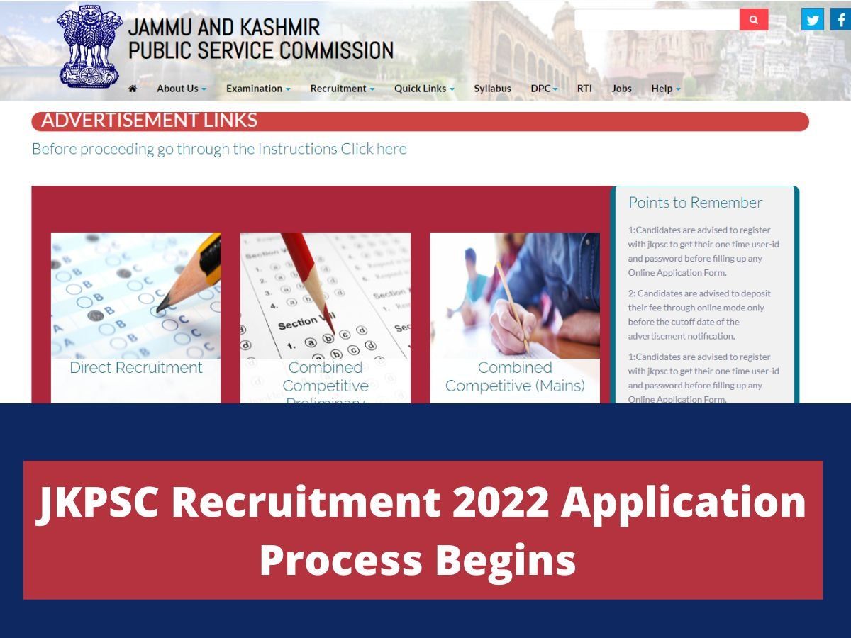JKPSC Recruitment 2022 application process begins today at official ...