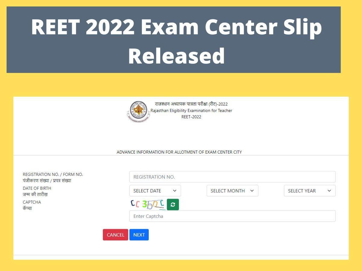 REET 2022 Exam Center Slips have been released at reetbser2022.in ...