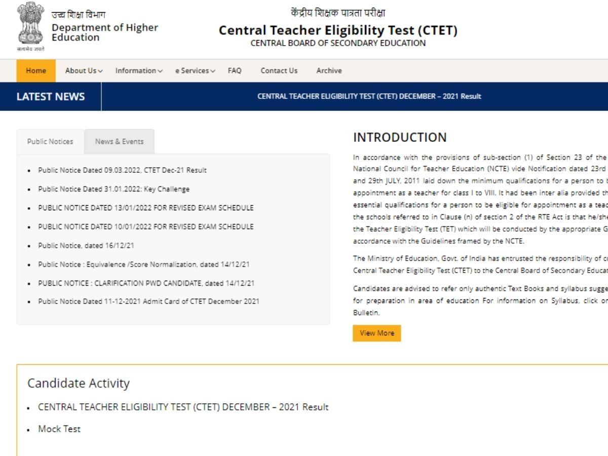 CTET 2022 Notification will release soon on ctet.nic.in check ...