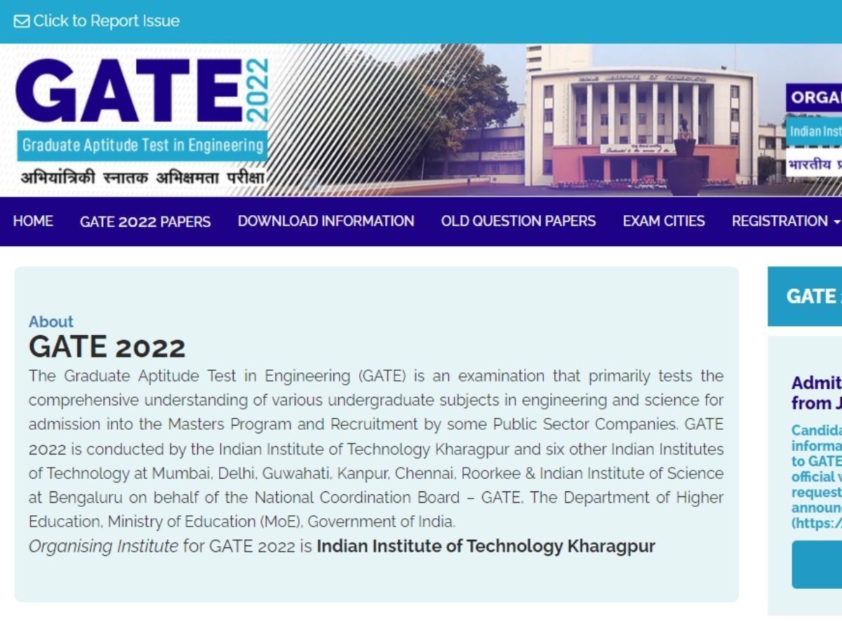 GATE Admit Card 2022 has been released download from official website ...