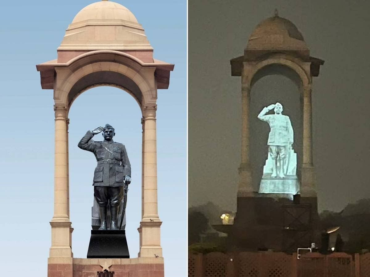 grand statue of netaji subhas chandra bose on india gate Kartavya Path ...