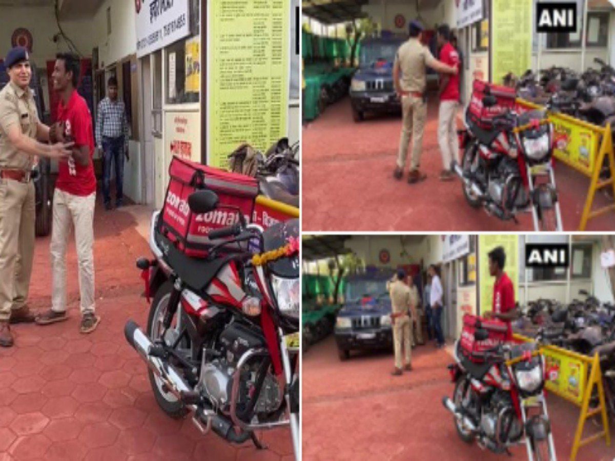 MP Police buy a motorcycle for a man who was delivering food on a ...