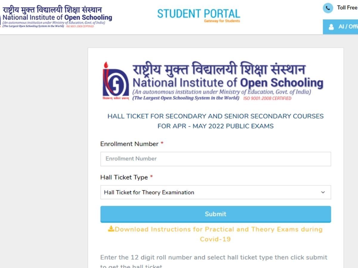 NIOS Class 10 and 12 Admit Card released on nios.ac.in here is the ...