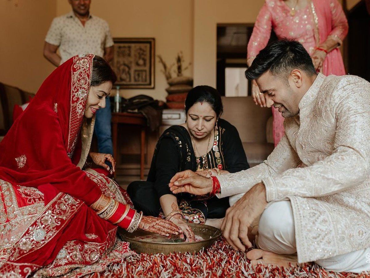 payal rohatgi shares post marriage ritual photos with husband sangram ...
