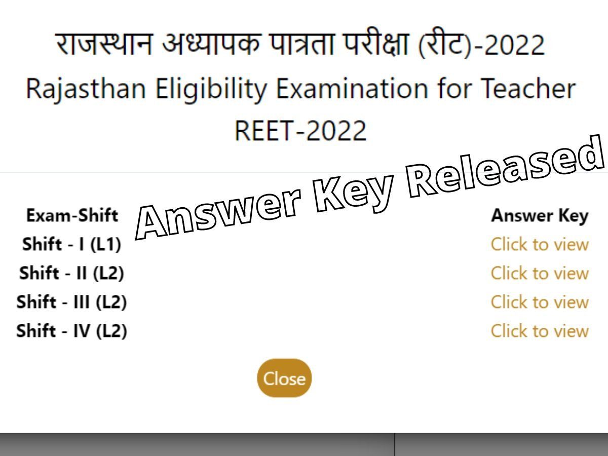 REET Answer Key 2022 Download from official website www.reetbser2022.in ...