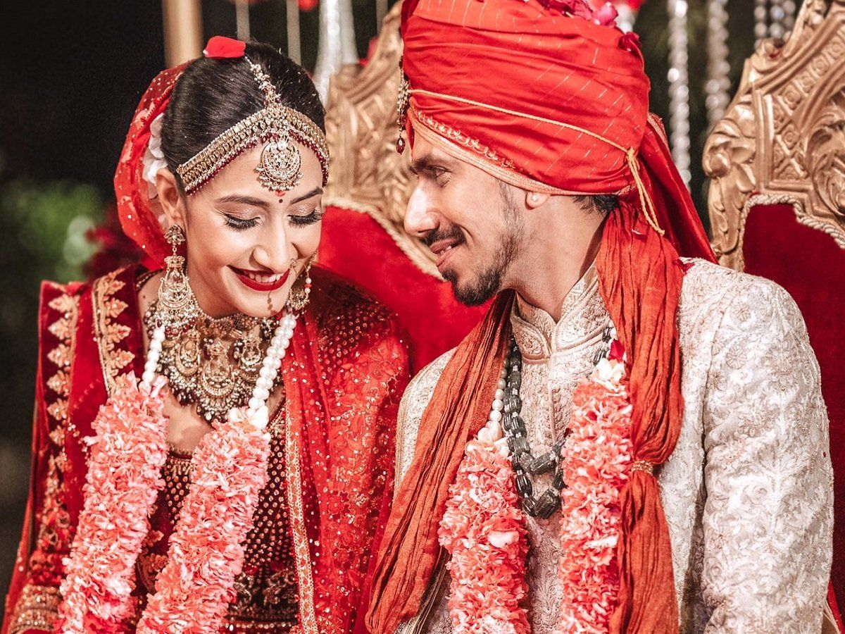 Yuzvendra Chahal Dhanashree wedding pics। एक दूजे के हुए चहल और धनश्री ...